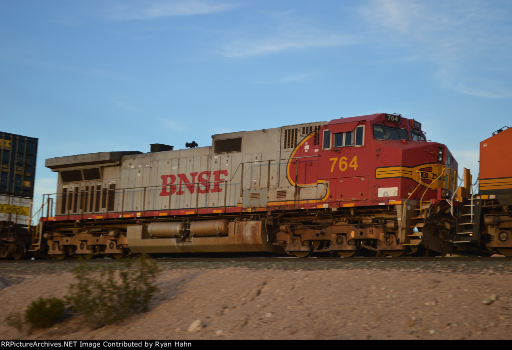 BNSF 764 at Sunset in the Desert